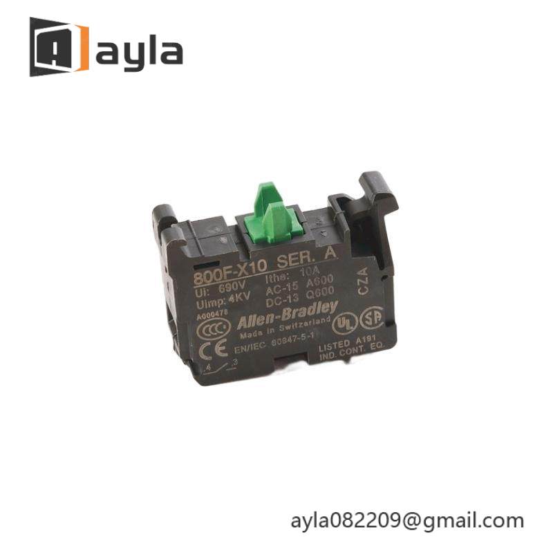 Rockwell Automation 800F-X10 Contact Block, 22.5mm, Plastic, 1 Normally ...